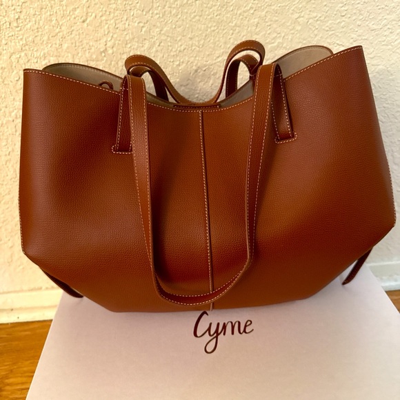 Polene | Bags | Polene Cyme Cognac Leather Tote Bag | Poshmark